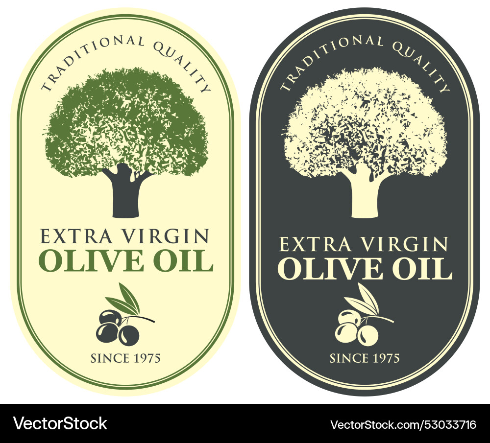 Labels for olives or olive oil Royalty Free Vector Image