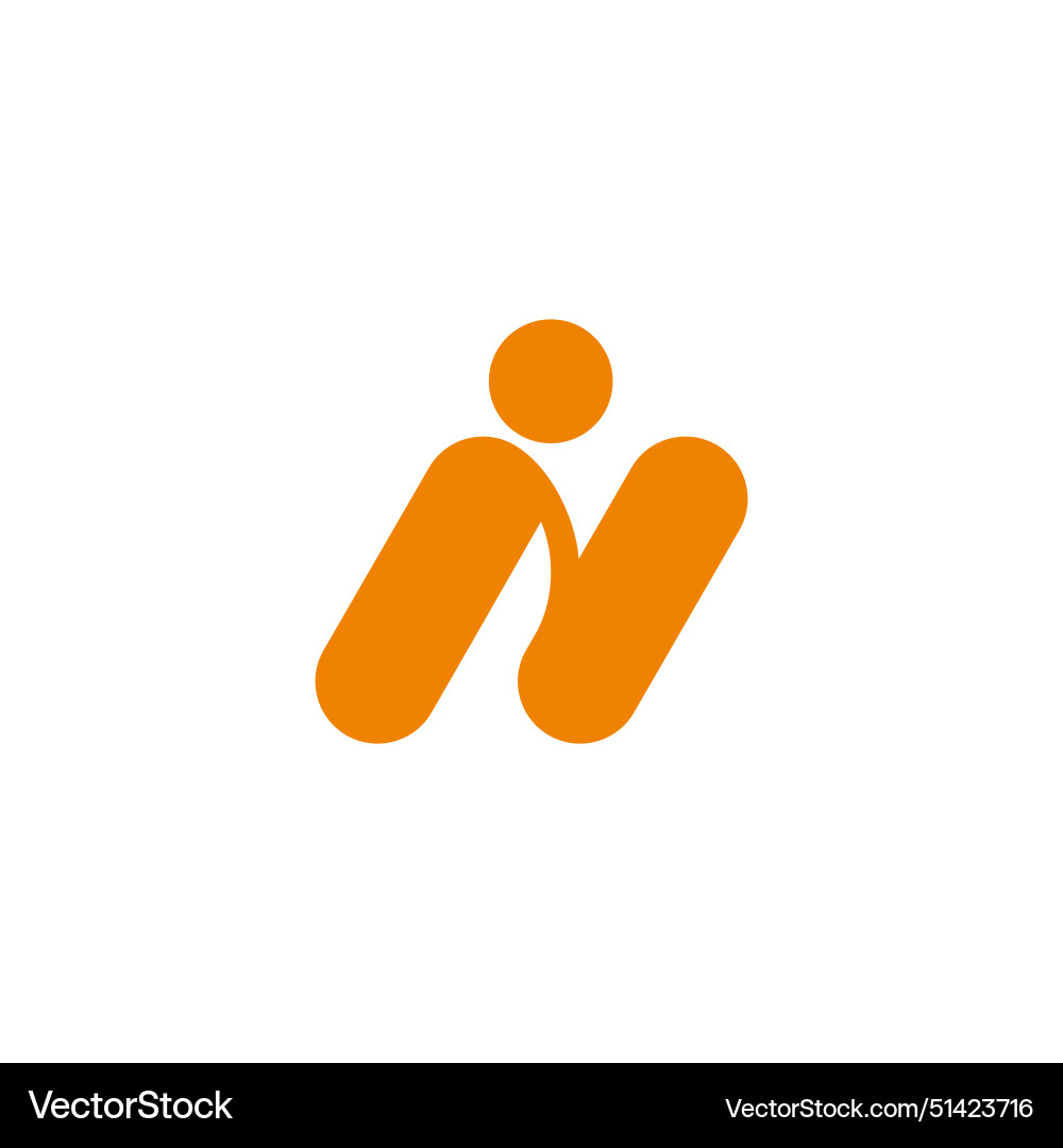 Letter in simple geometric motion logo Royalty Free Vector