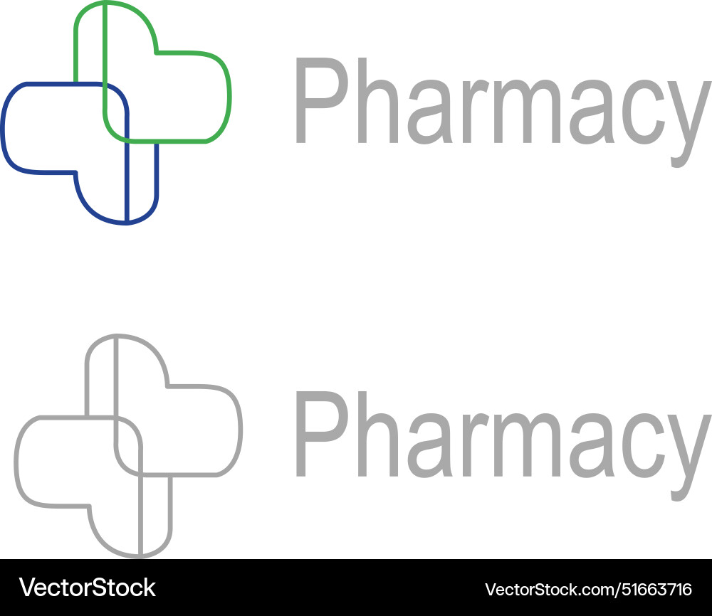 Pharmacy sign symbol logo isolated on white Vector Image