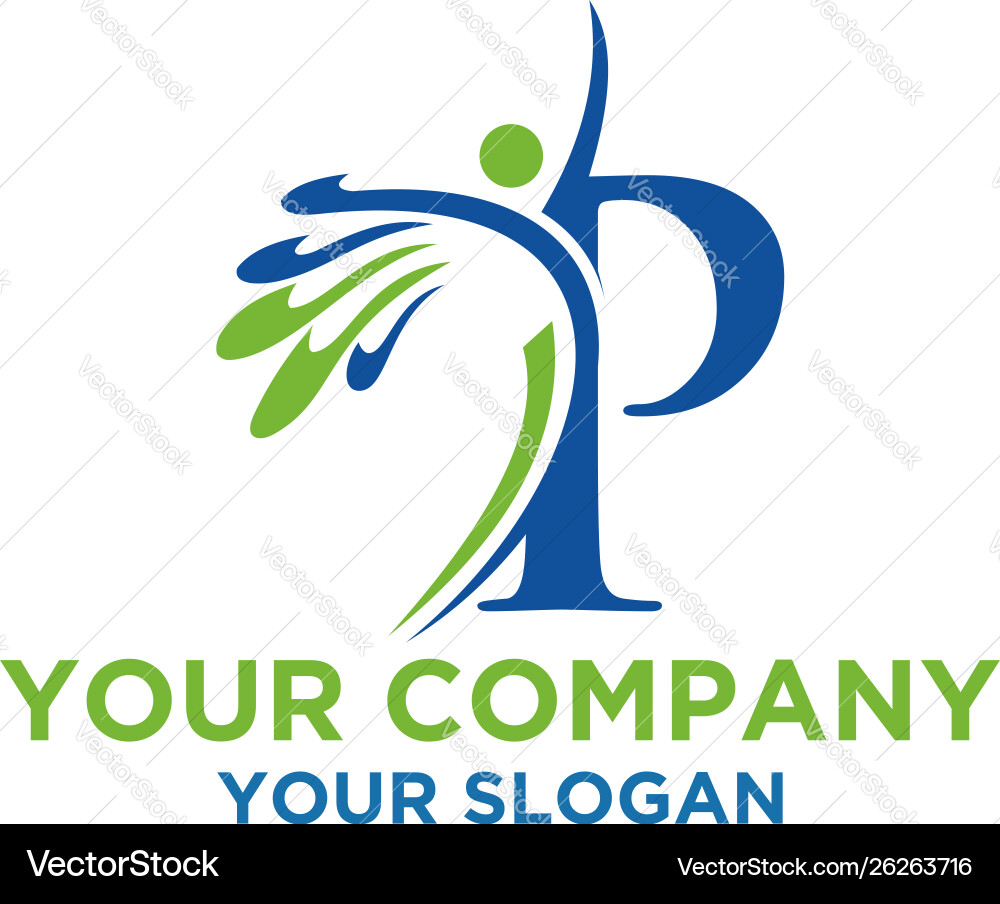 Pilates body logo design Royalty Free Vector Image