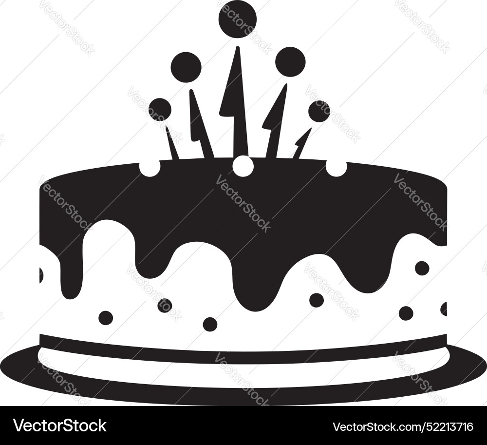Radiant shadows black cake iconography dynamic Vector Image
