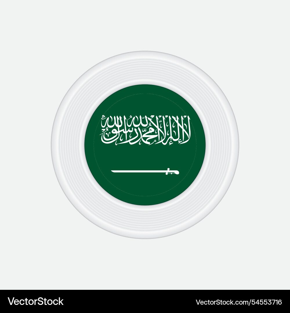 Saudi arabia national flag in circle shape with Vector Image