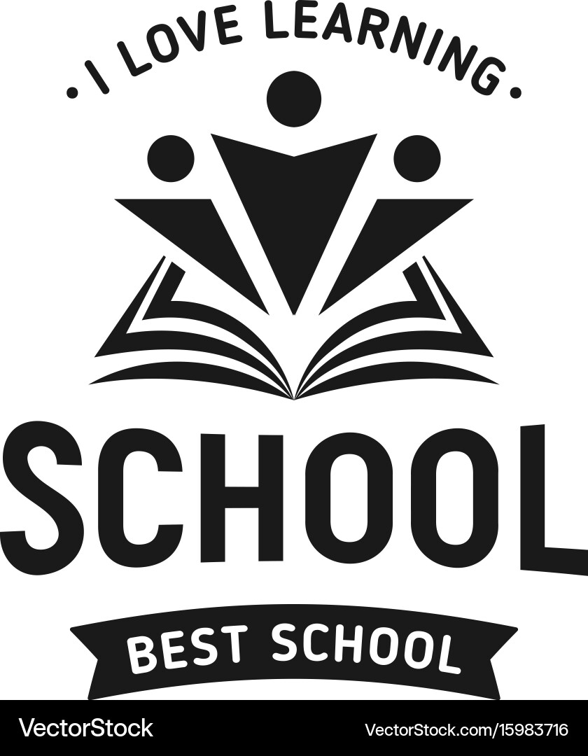 School logo monochrome vintage style Royalty Free Vector