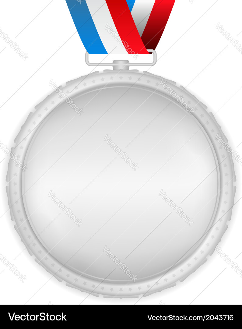 Silver medal Royalty Free Vector Image - VectorStock
