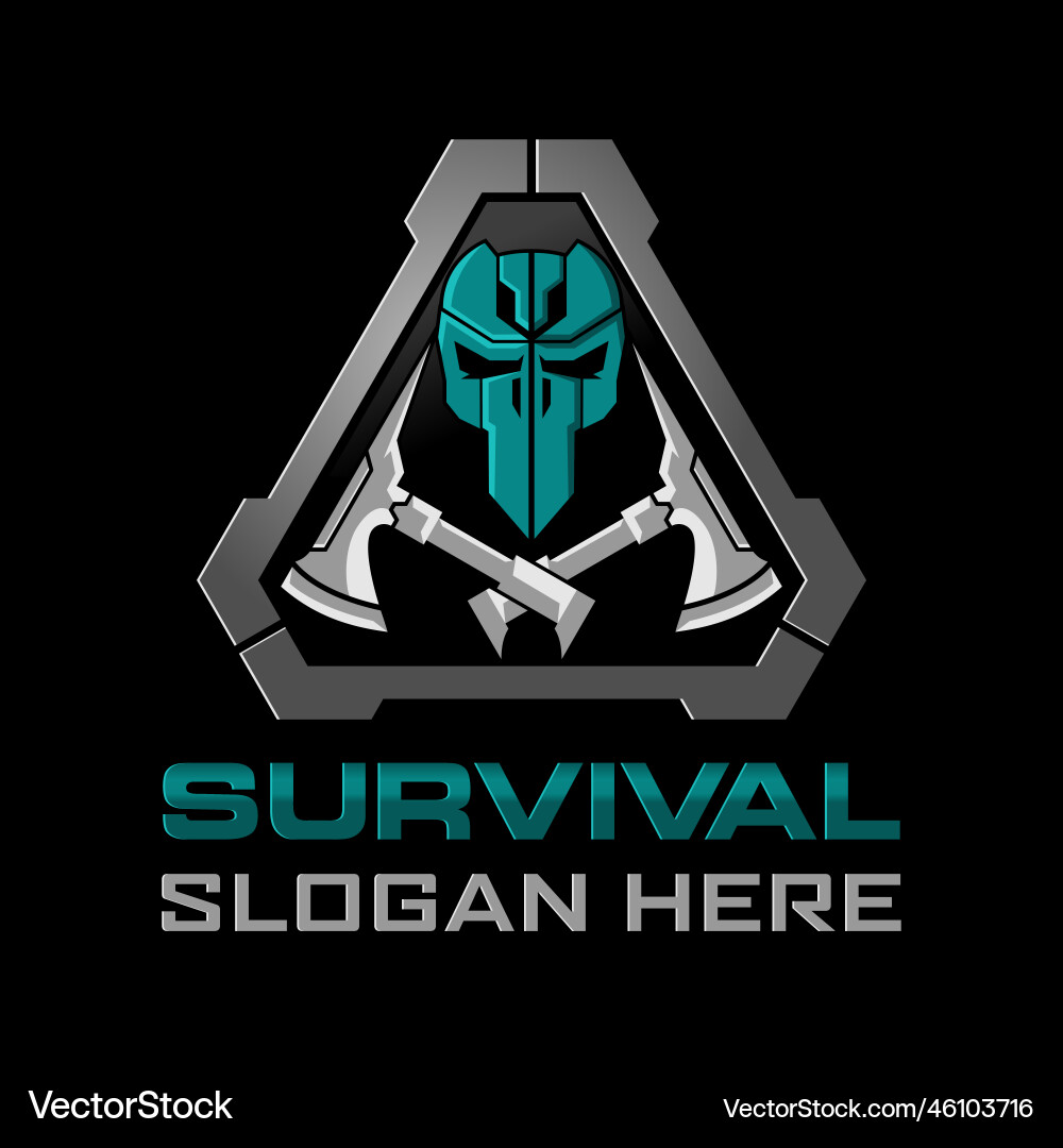 Skull Tactical Survival Logo Royalty Free Vector Image