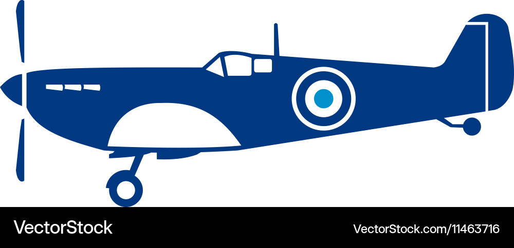 Spitfire WWII Fighter Plane Royalty Free Vector Image