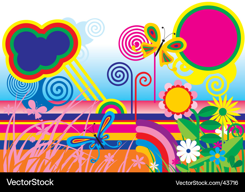 Summer scenery Royalty Free Vector Image - VectorStock