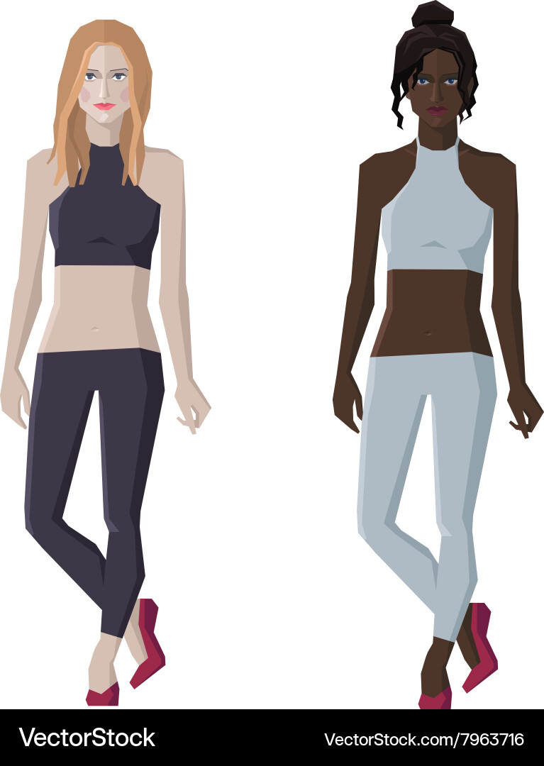 Woman flat portraits Royalty Free Vector Image