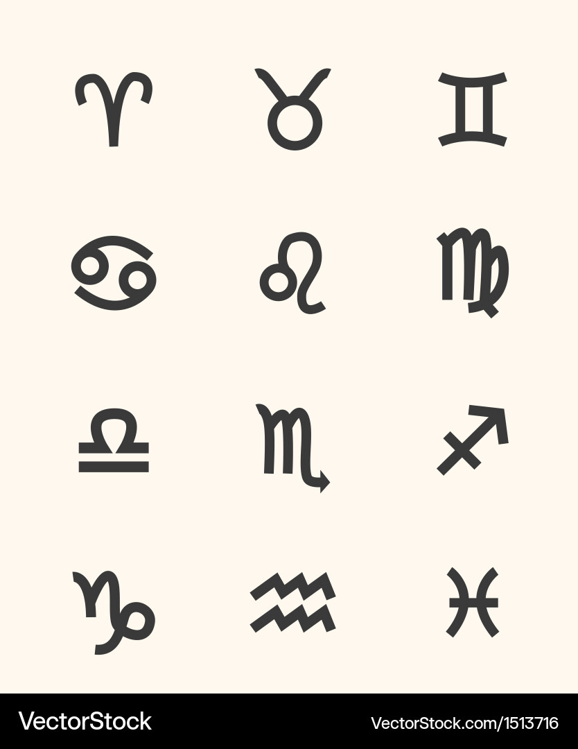 Zodiac Symbol Collection Royalty Free Vector Image