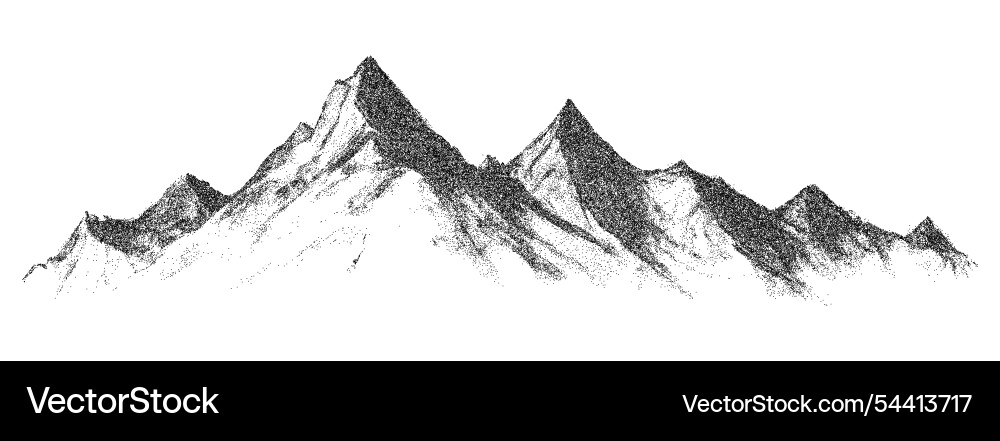 Abstract dotted mountain range in overlayed Vector Image