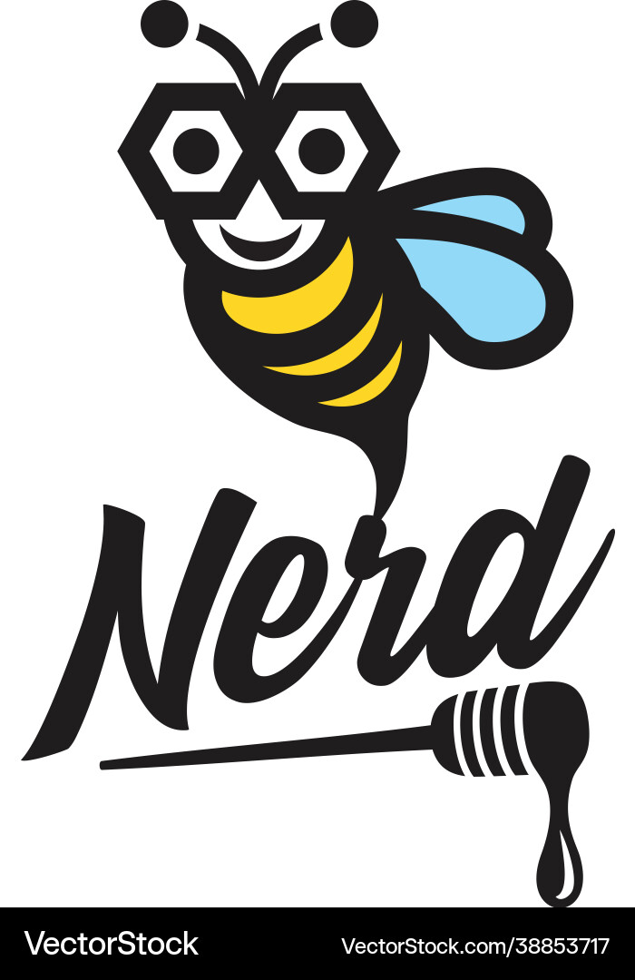 Bee nerd Royalty Free Vector Image - VectorStock