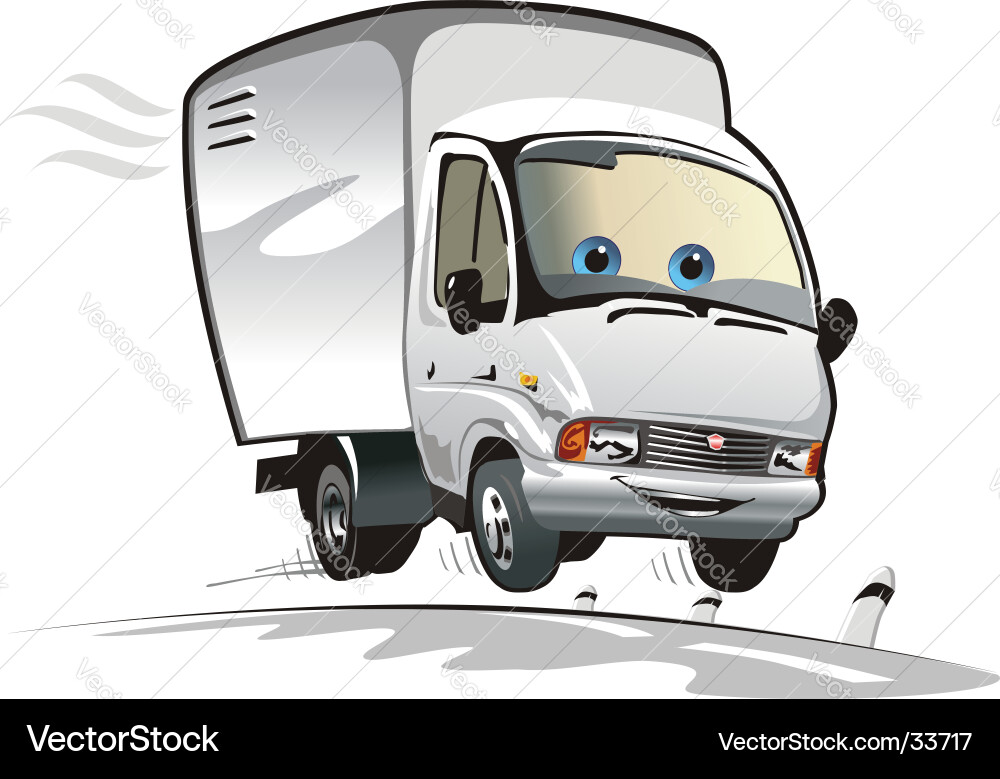 Cartoon cargo truck Royalty Free Vector Image - VectorStock