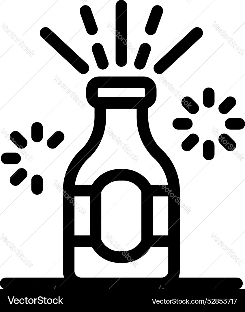 Champagne bottle popping open with sparkling cork Vector Image