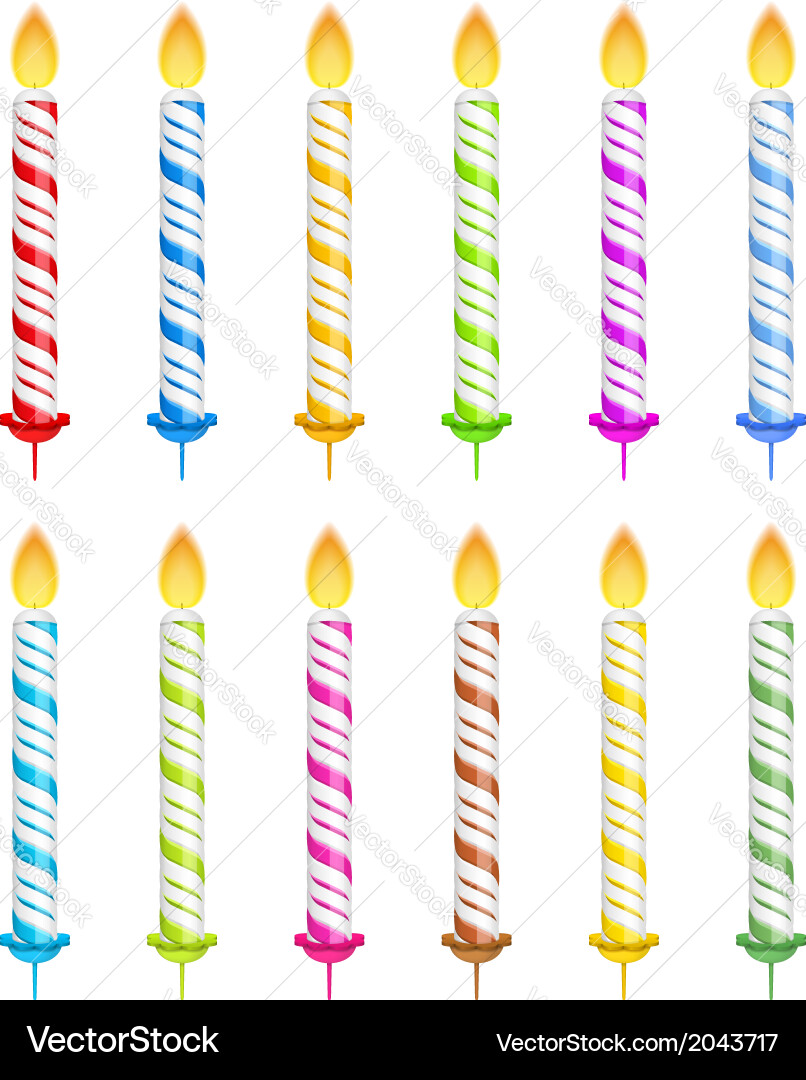 Colorful Birthday Candles Royalty Free Vector Image