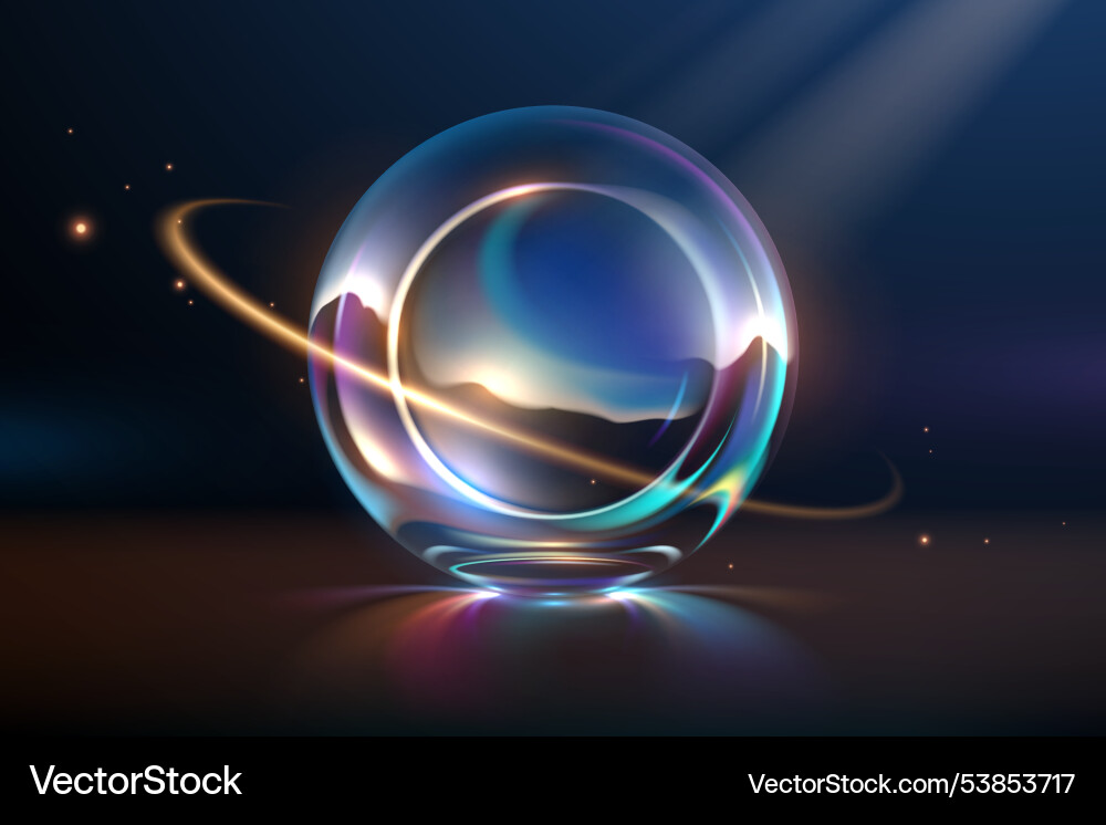 Crystal sphere with light effects Royalty Free Vector Image