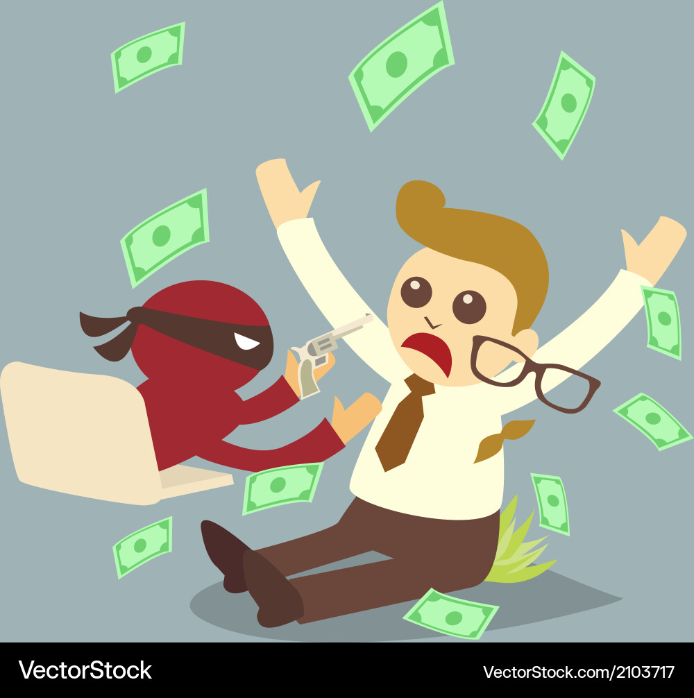 Cybercrime and Data Loss Cartoon Royalty Free Vector Image