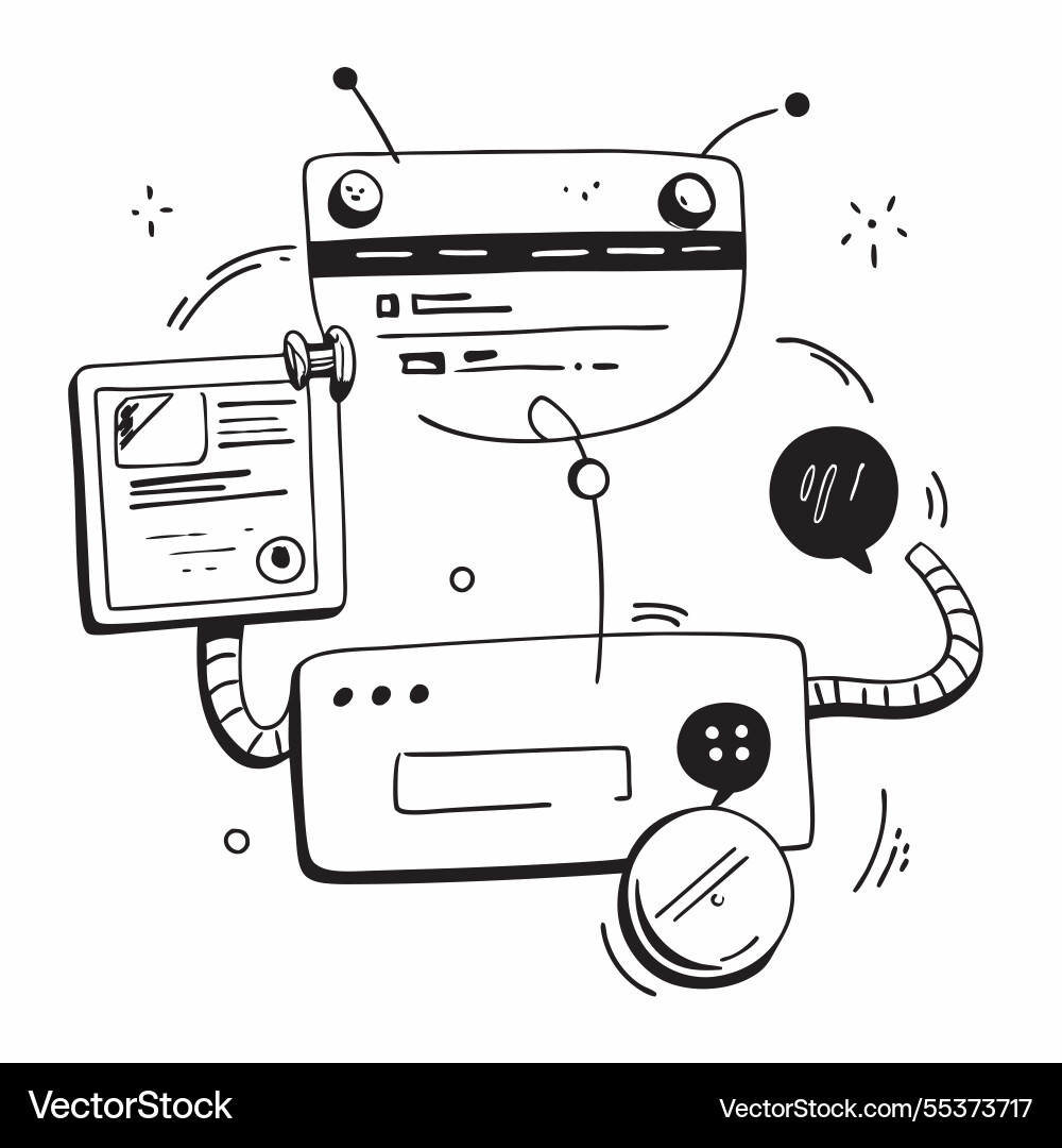 Faq chatbot with ai integration concept Royalty Free Vector