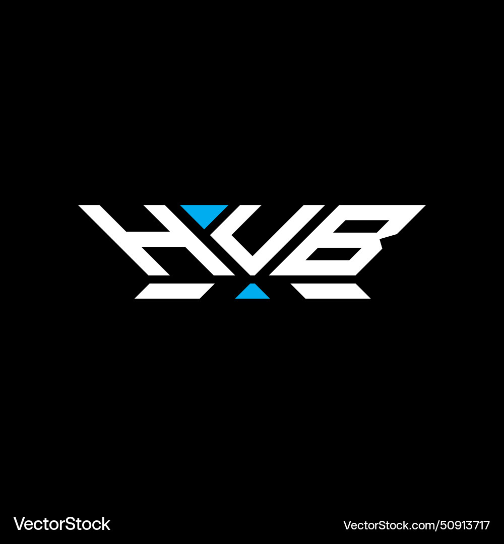 Hub letter logo design simple and modern Vector Image