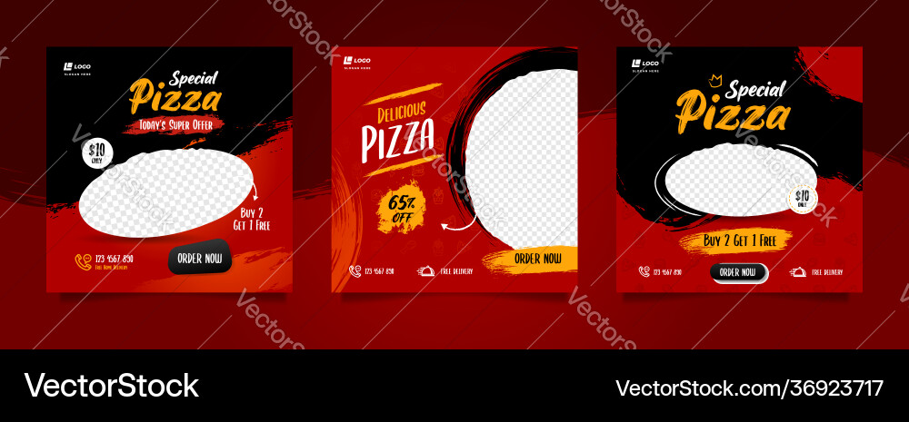Pizza Promotion Banner Template Royalty Free Vector Image