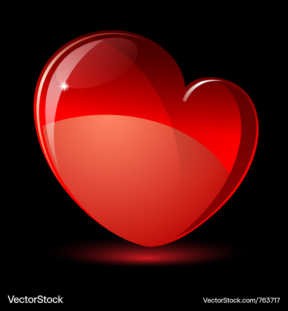 Shiny red heart valentines day Royalty Free Vector Image