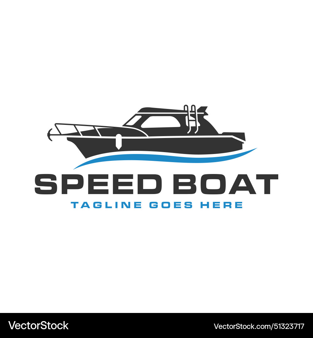 Speed boat transportation logo Royalty Free Vector Image