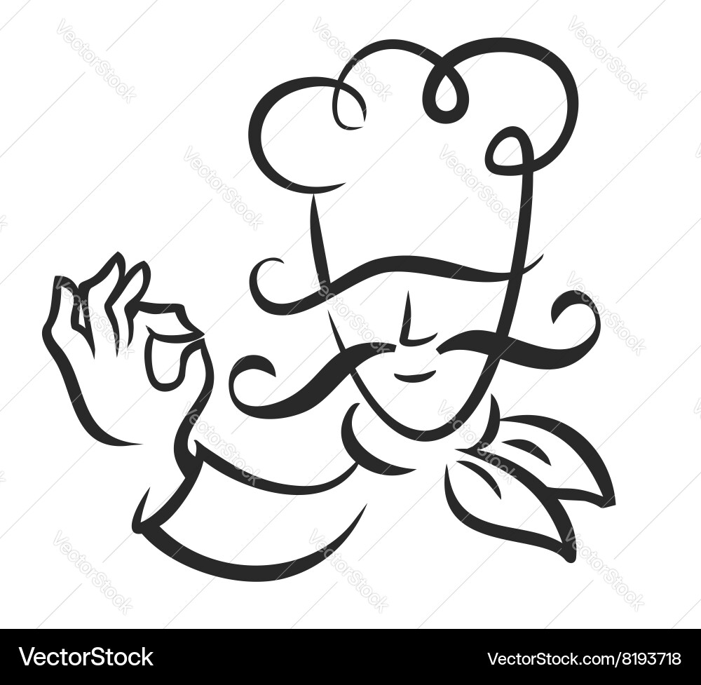 Black chef Royalty Free Vector Image - VectorStock