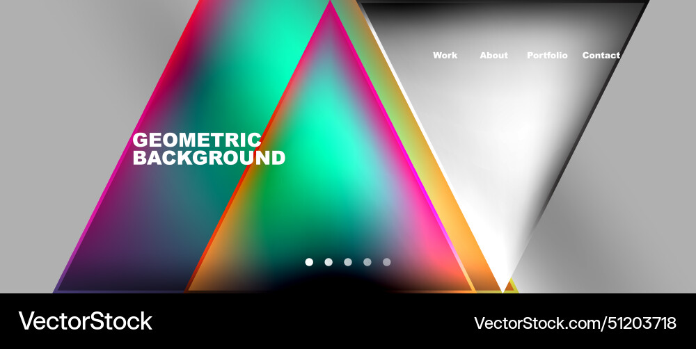 Colorful triangle pattern on gray background Vector Image