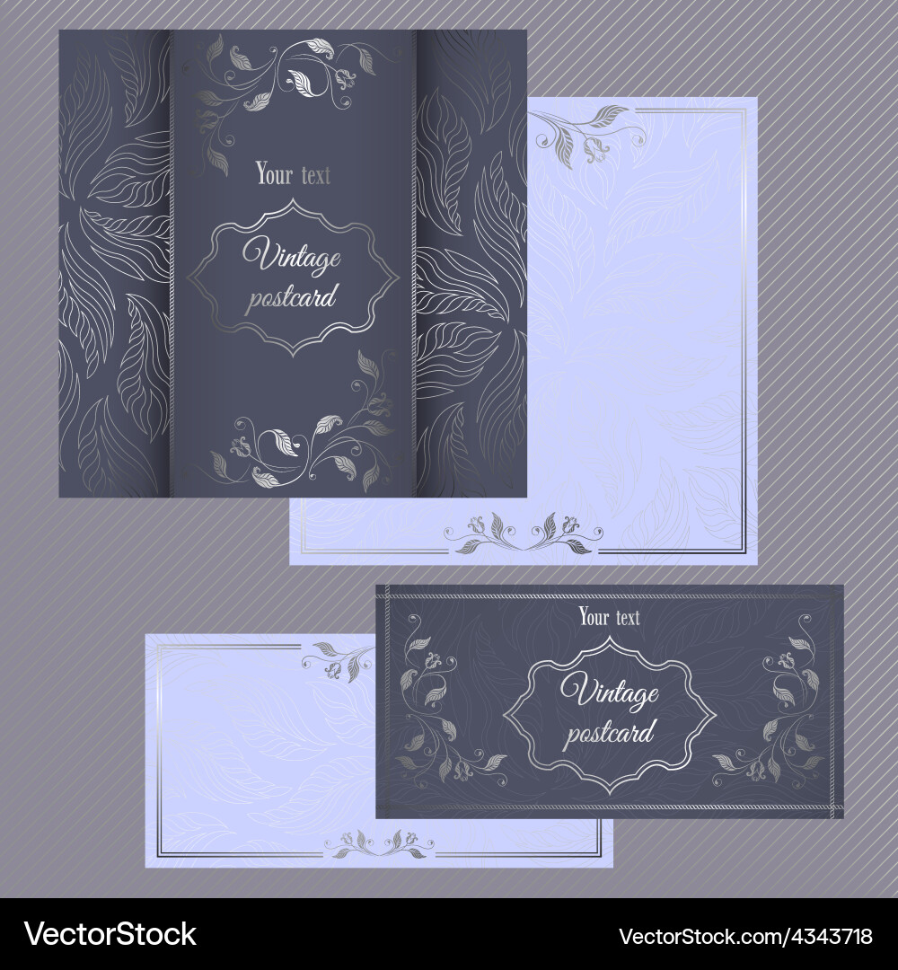 Greeting and invitation cards cover with silver Vector Image