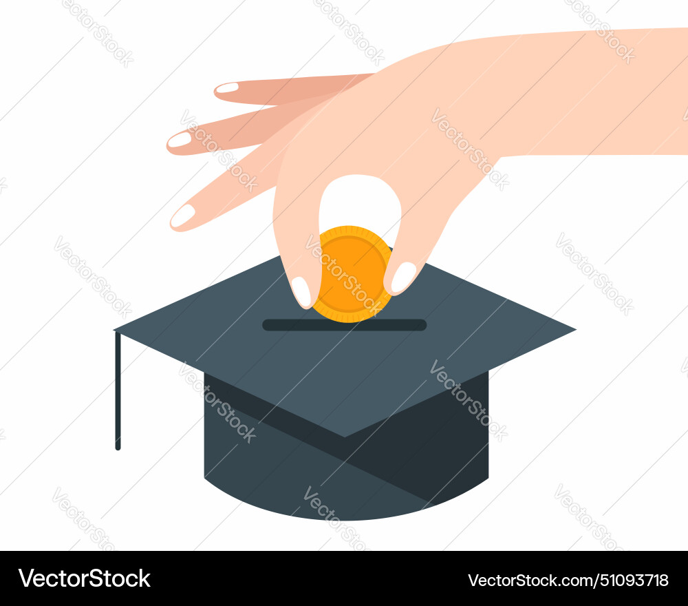 Investing money in education and knowledge Vector Image