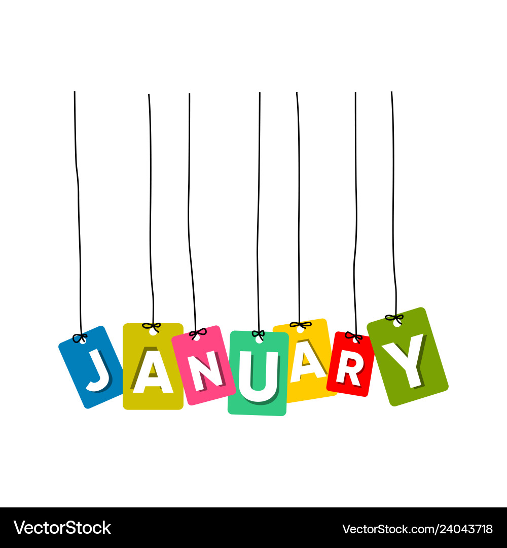 January word Royalty Free Vector Image - VectorStock