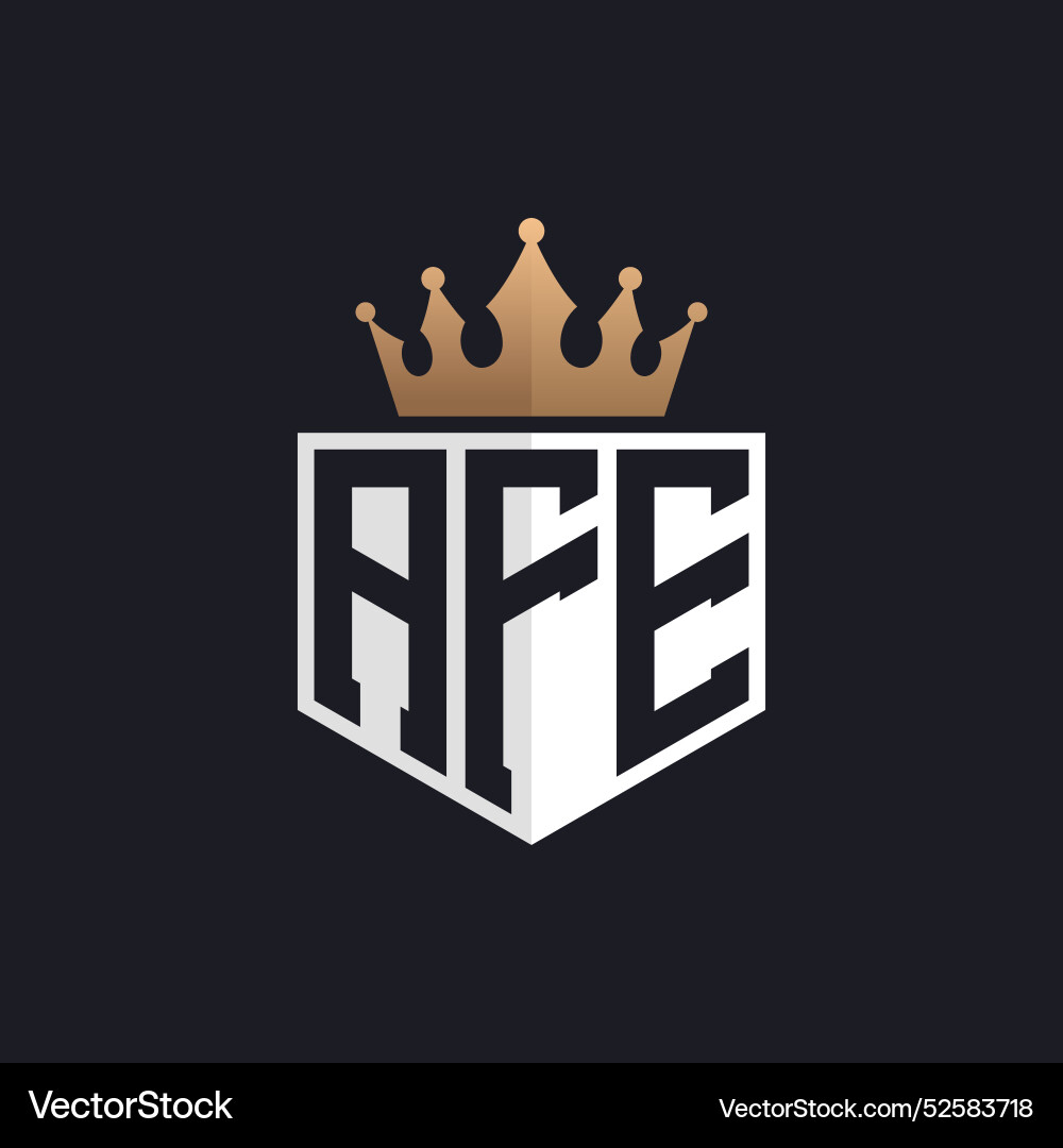 Luxury afe logo with crown elegant initials Vector Image