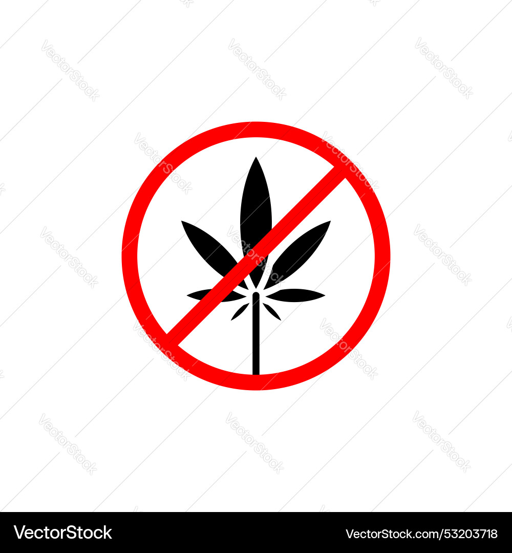 No marijuana sign icon set cannabis and herb Vector Image