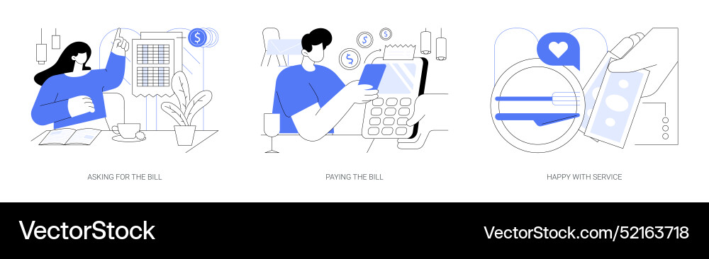 Paying in a restaurant isolated cartoon Royalty Free Vector