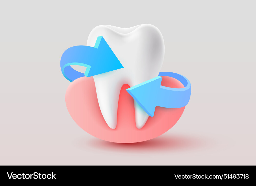 Teeth with protection arrows around the tooth Vector Image