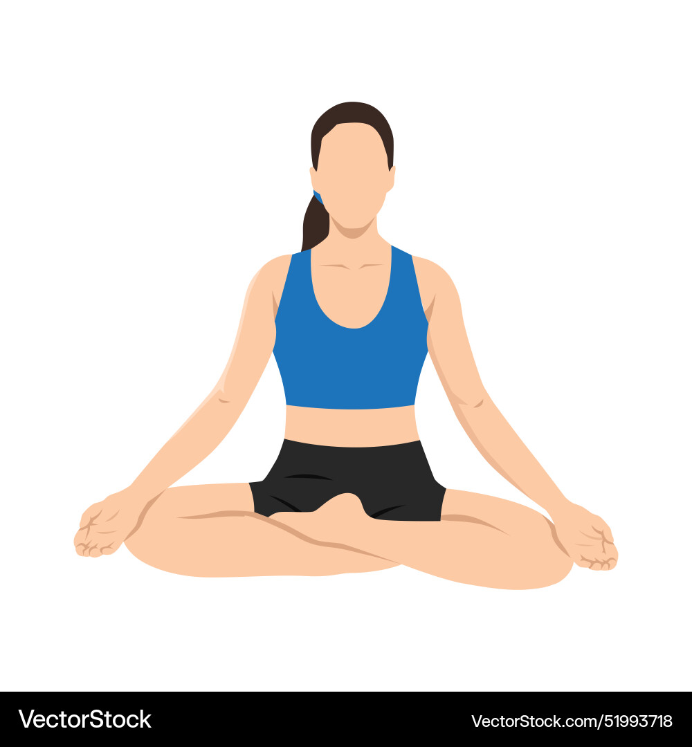 Woman doing accomplished or siddhasana yoga Vector Image Woman doing accomplished or siddhasana yoga Vector Image