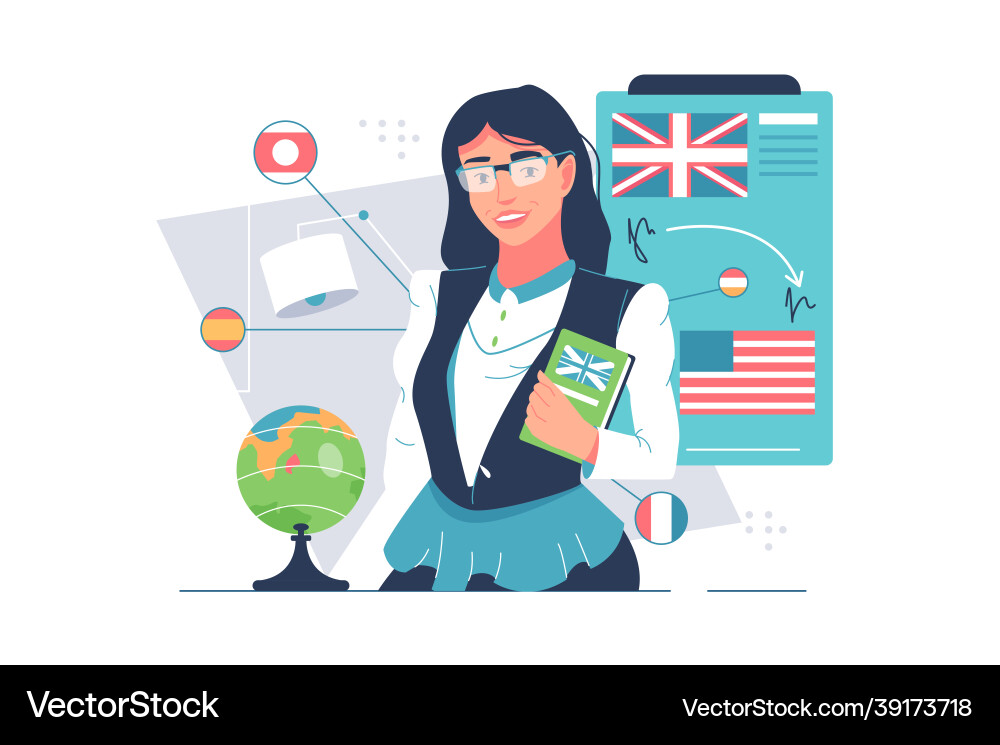 Woman professional foreign language teacher Vector Image
