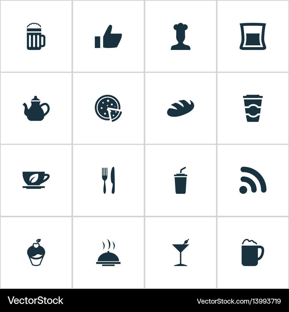 Beverage Icon Set Royalty Free Vector Image - VectorStock