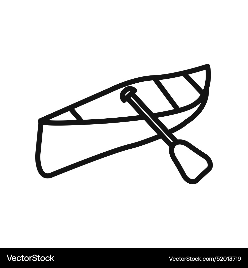 Canoe icon black line art Royalty Free Vector Image
