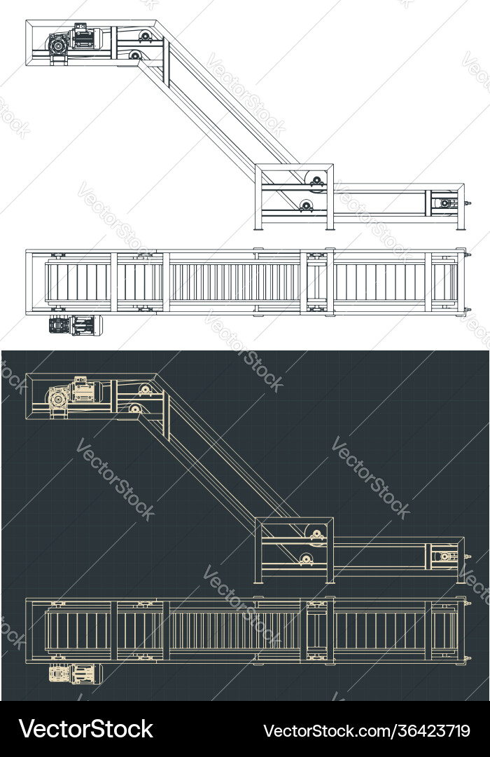 Conveyor drawings Royalty Free Vector Image - VectorStock