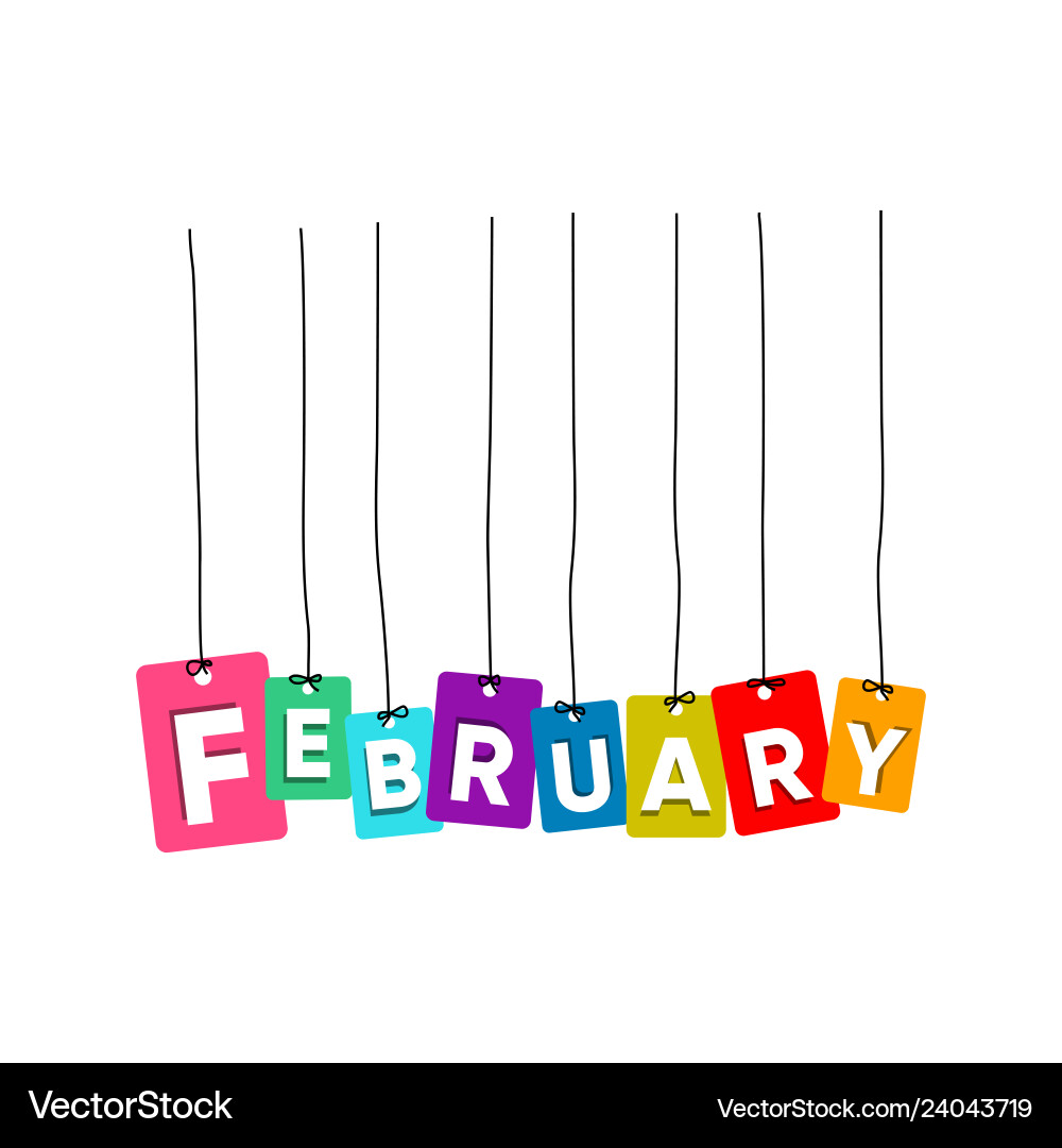 February word Royalty Free Vector Image - VectorStock