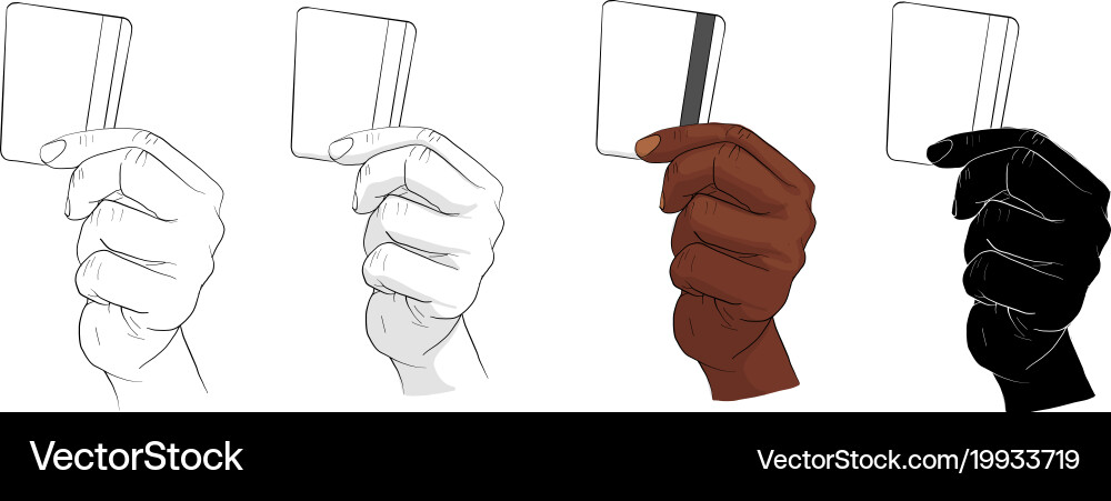 Hand0205-5hand holding business card Royalty Free Vector