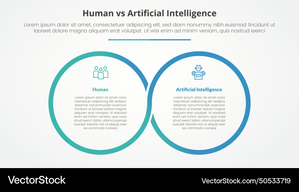 Human employee vs ai artificial intelligence Vector Image