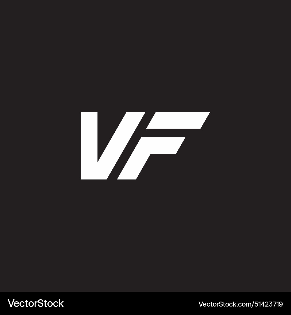 Letter vf stripes geometric lines logo Royalty Free Vector