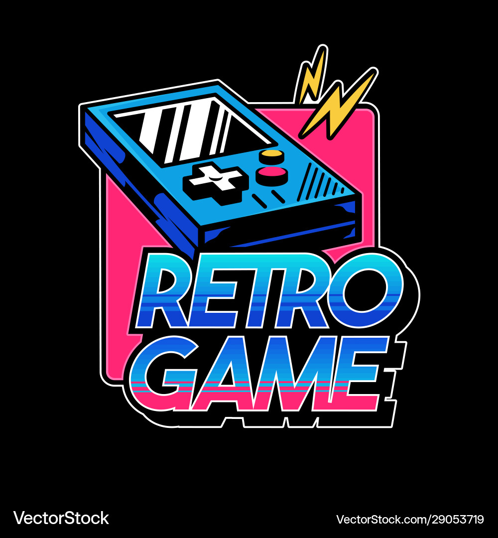 Retro Gamepad - 80s Arcade Royalty Free Vector Image