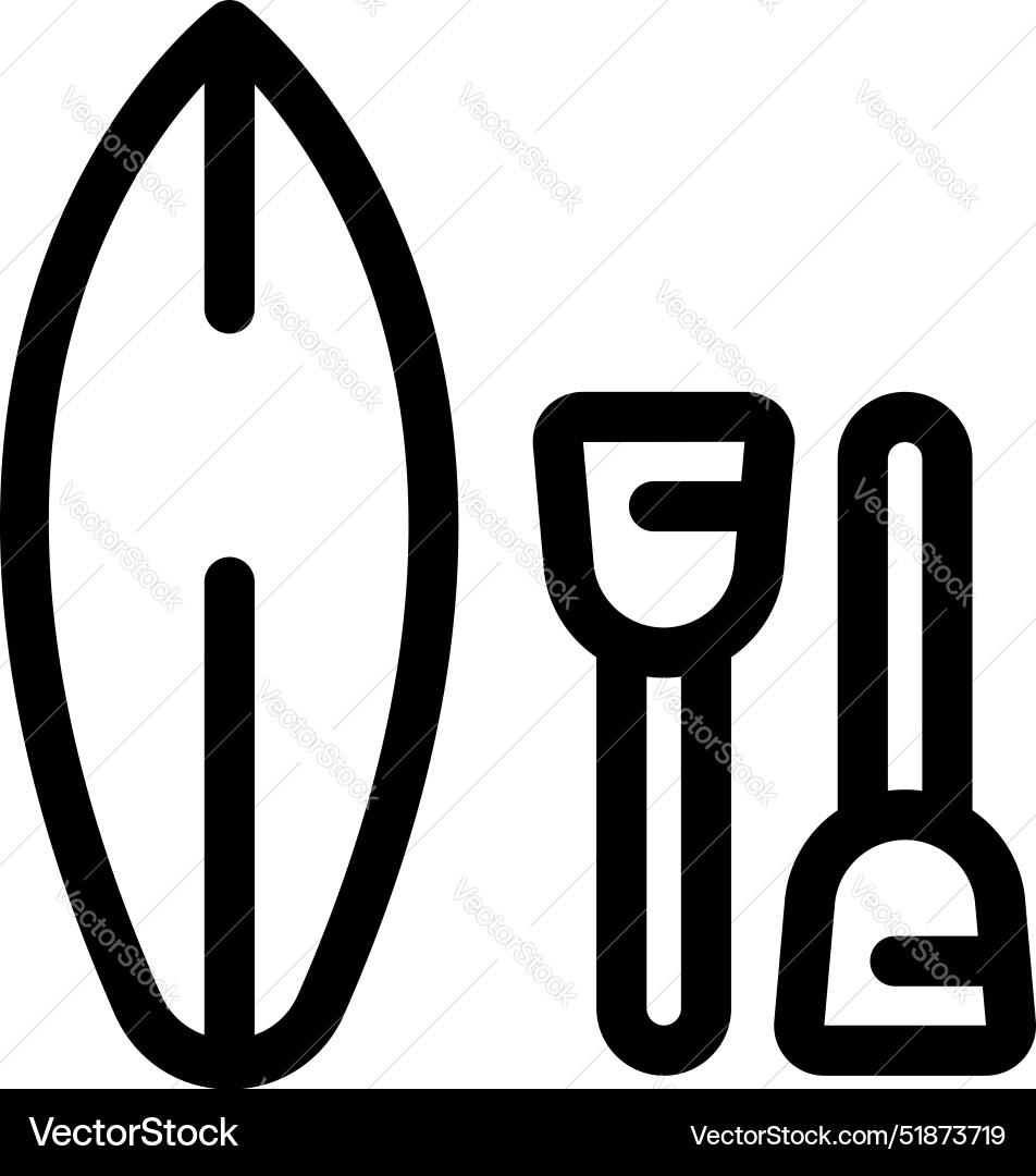 Surfboard and two paddles for sup surfing standing