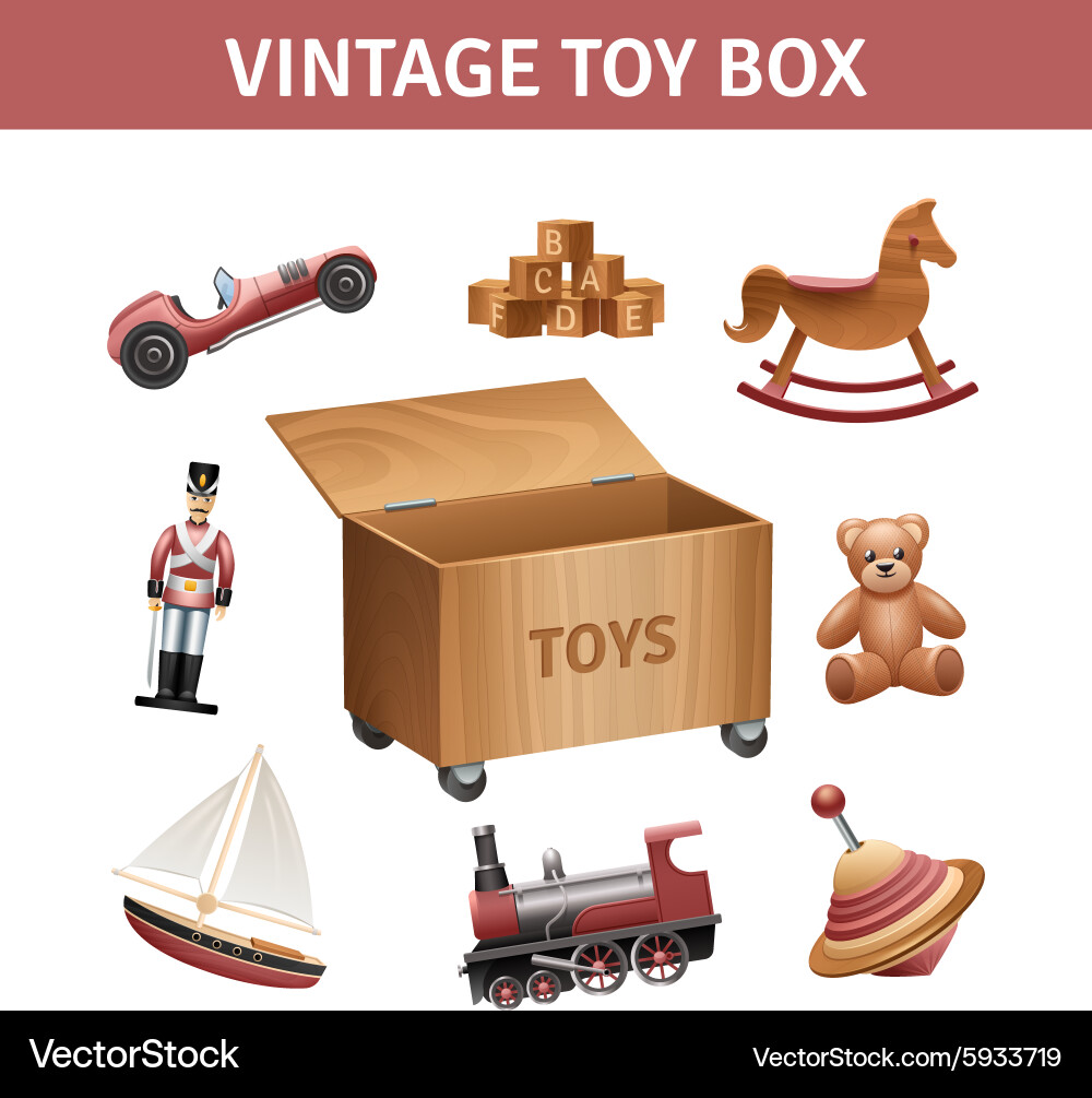Vintage Toy Collection Royalty Free Vector Image