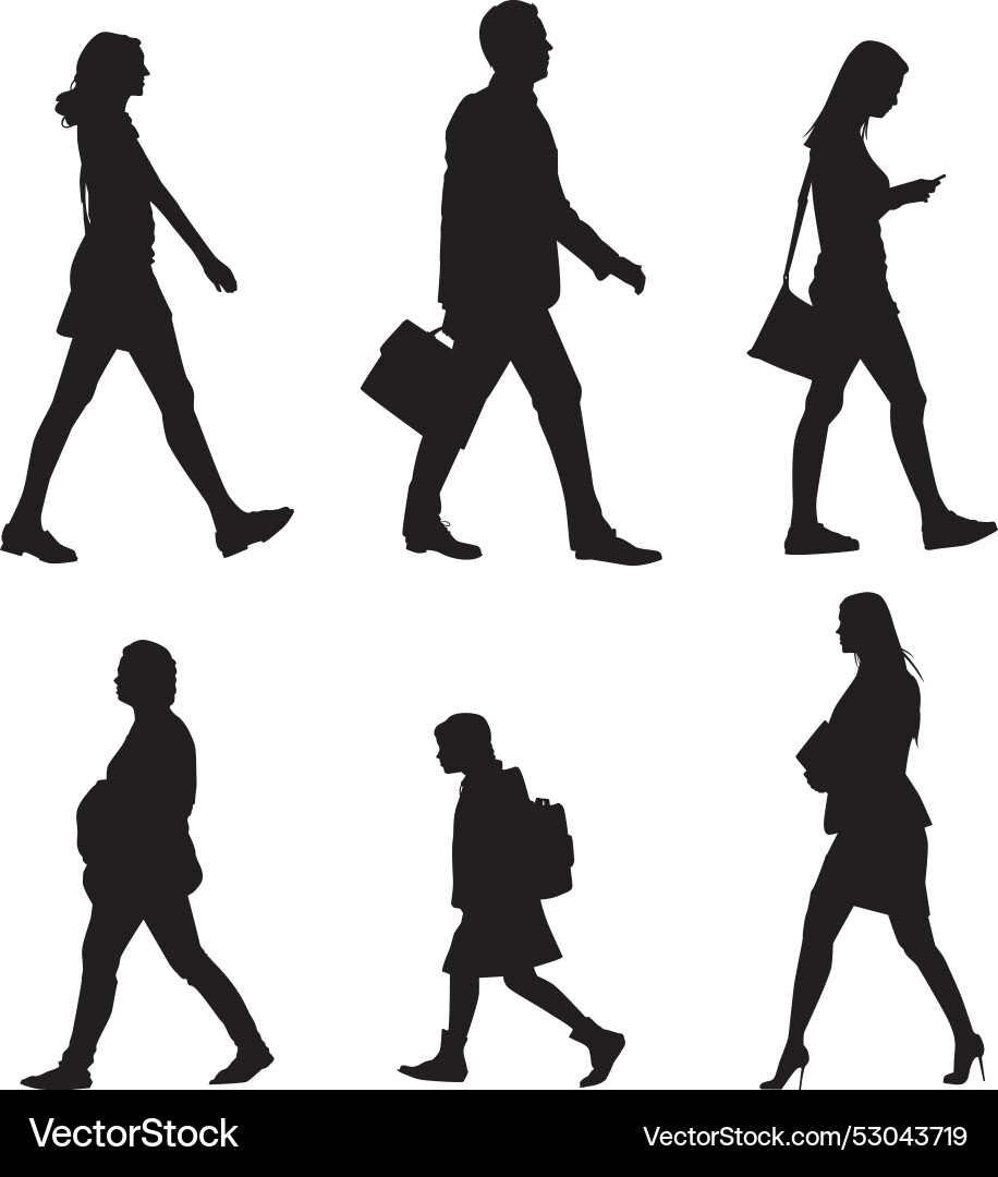 Walking people Royalty Free Vector Image - VectorStock