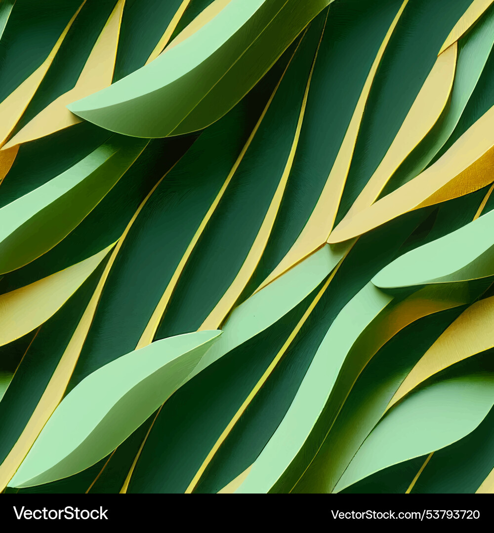 Beautiful green leaves 3d seamless pattern Vector Image