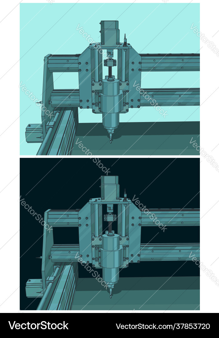 Cnc machine for 3d carving Royalty Free Vector Image