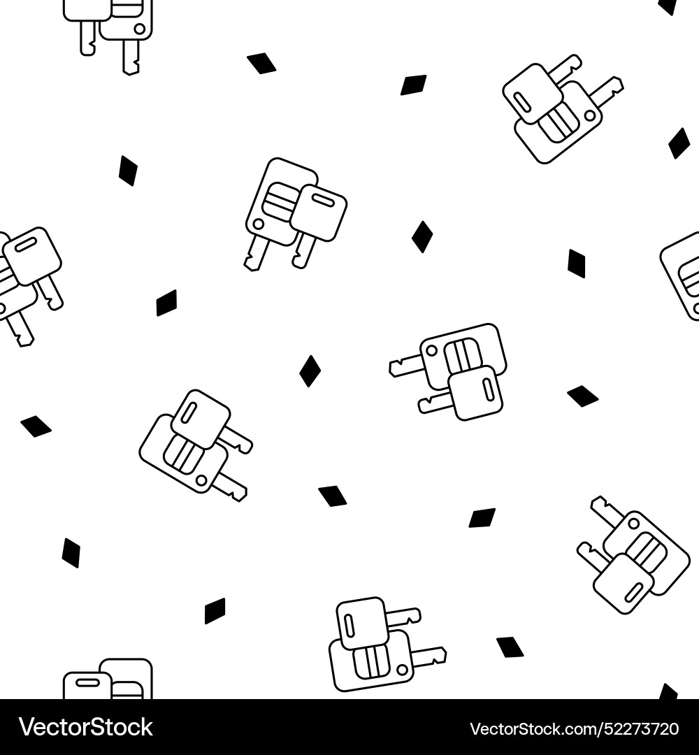 Different keys with keychain coloring page Vector Image